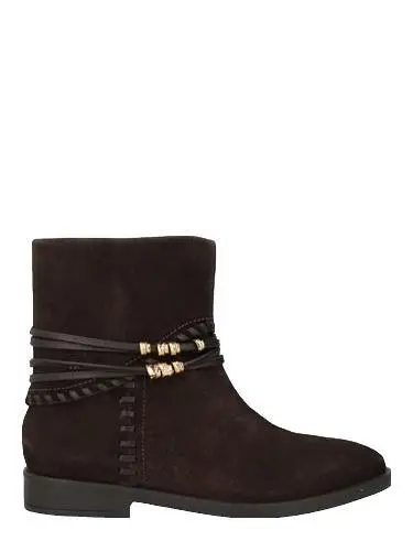 CAFÈNOIR Suede Embellished Ankle Boots - Brown