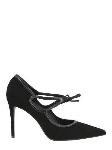 J.A.P. JOSE ANTONIO PEREIRA Suede Mary Jane Pumps - Black