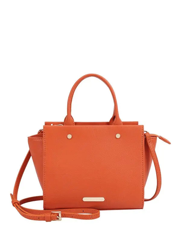PAUL COSTELLOE Drini Leather Crossbody Bag - Orange