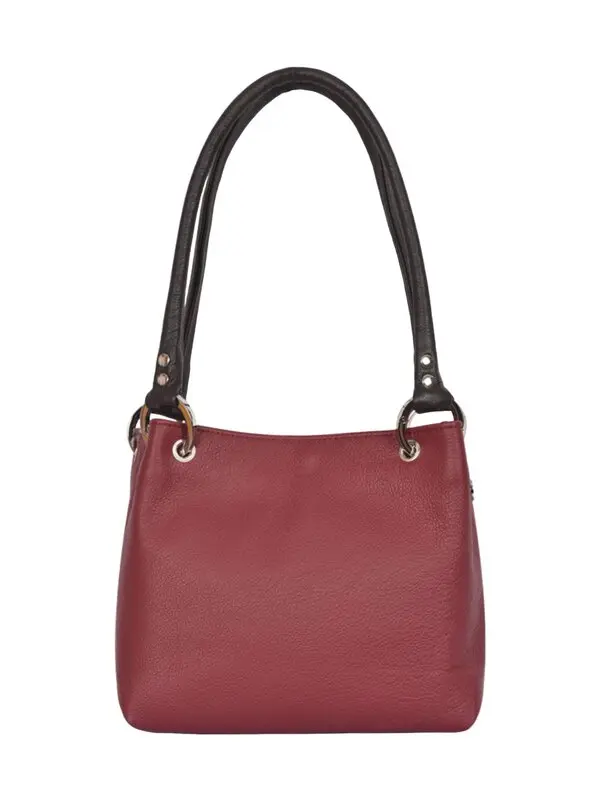 OWEN BARRY Shoulder Bag In Malbec Leather - Red