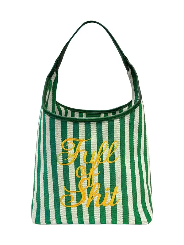 LILLY LOVES Embroidered Tote Bag - Green