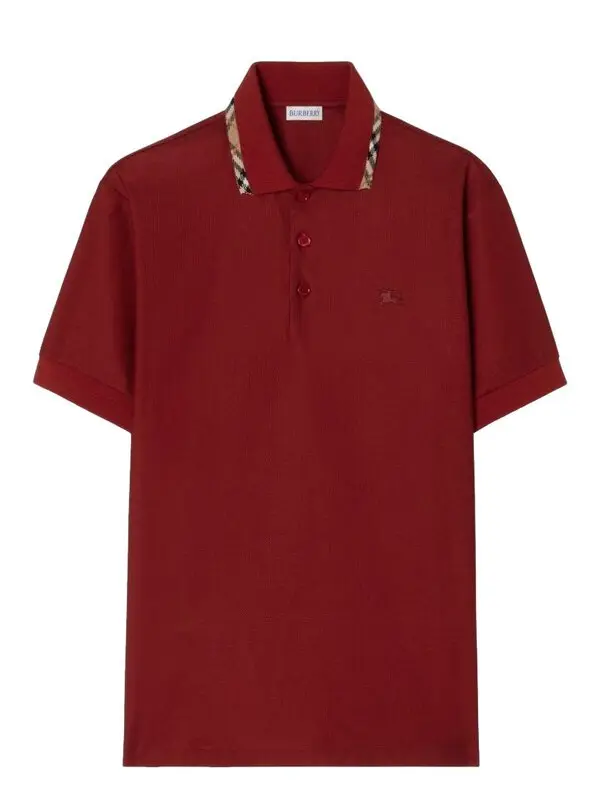 Burberry Logo Cotton Polo Shirt - Red