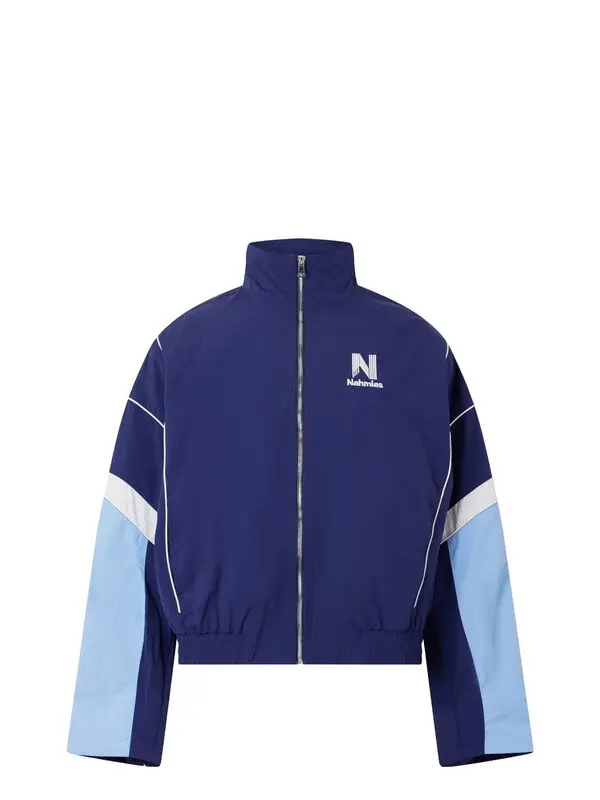 NAHMIAS Logo-embroidered Striped Nylon Jacket - Blue