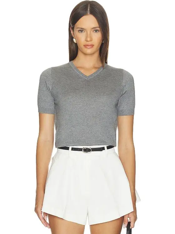 Renggli V-neck Knit Tee - Pebble