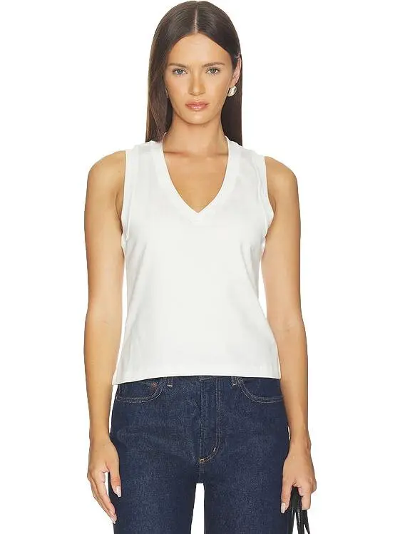 Renggli V-neck Tank White - Chalk