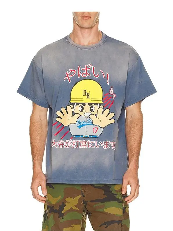 RYOKO RAIN Caution Home Run Tee - Blue