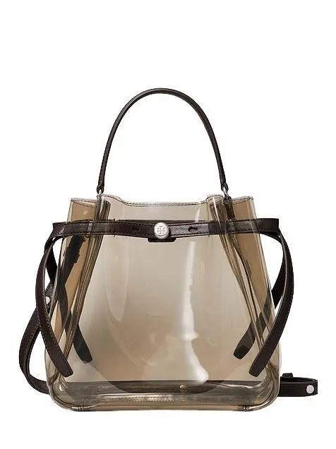 Tory Burch Romy Clear Bucket Bag - Rootbeer Float