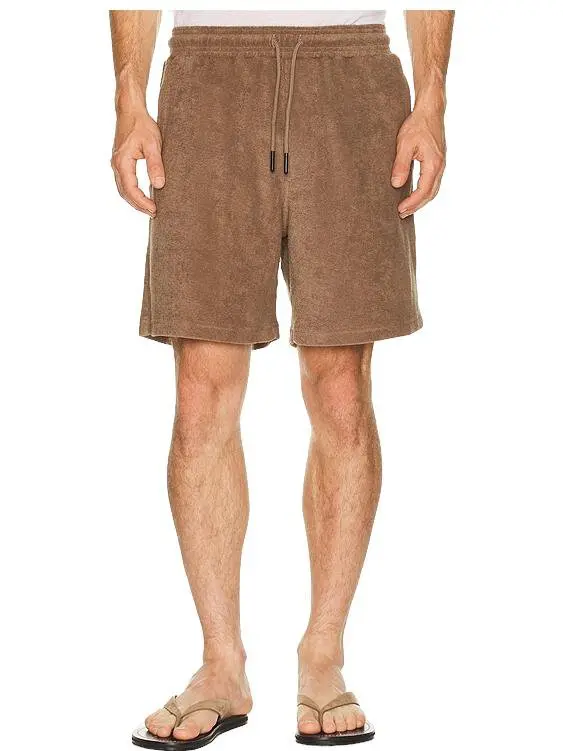 Oas Terrycloth Drawstring Shorts - Brown
