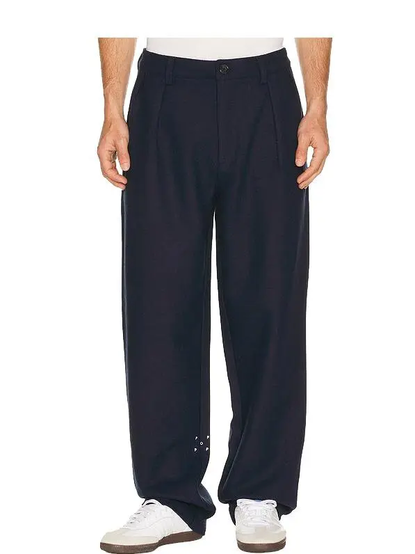 POP TRADING COMPANY Wool Hewitt Suit Pants In Blue - Navy