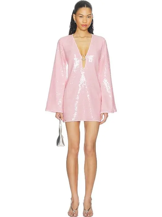 Oseree Oseeree Sequined Kaftan With Embellished Hardware - Bubble Pink