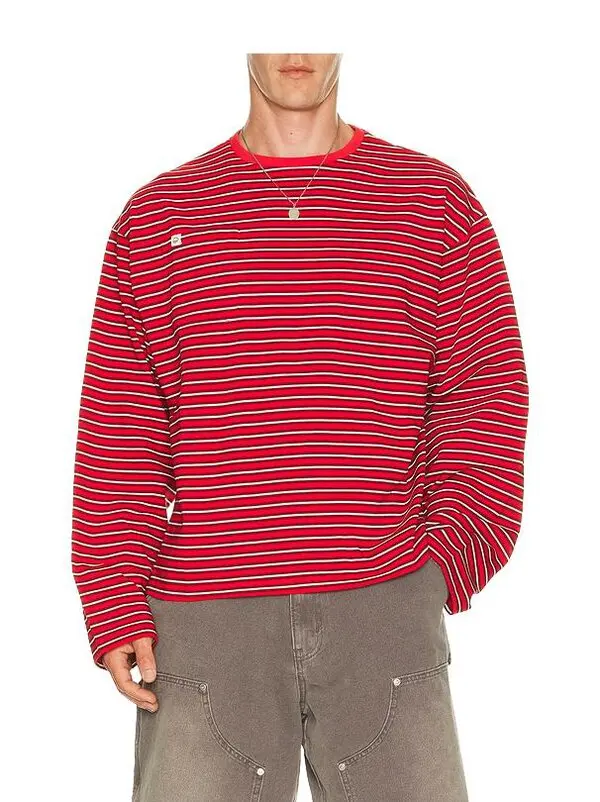 DRMERS CLUB Striped Long Sleeve Tee - Red