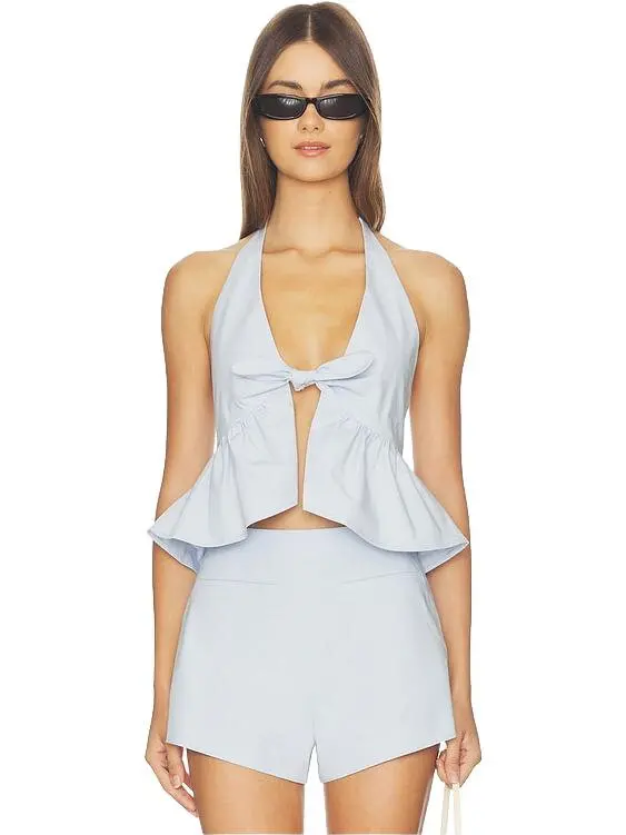 Majorelle Ruby Halter Top - Light Blue