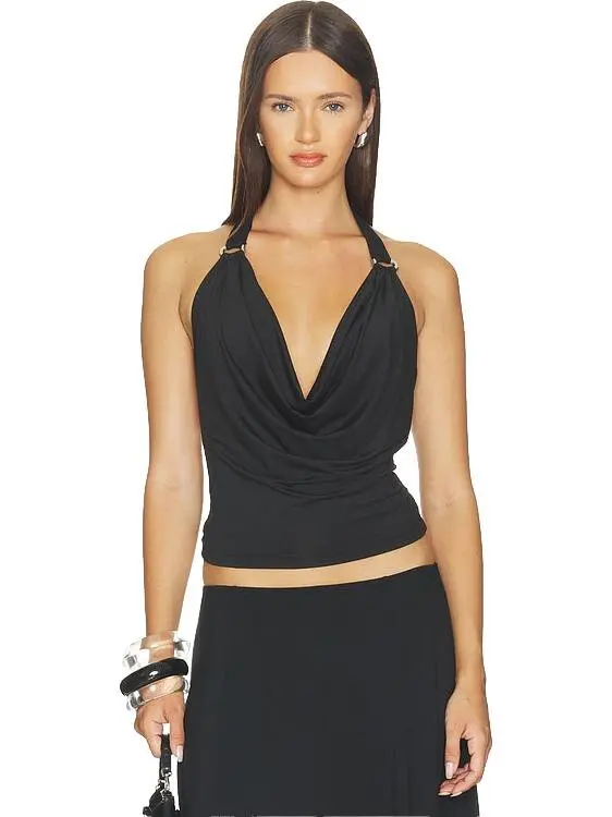GUIZIO Nellie Halter Top - Black