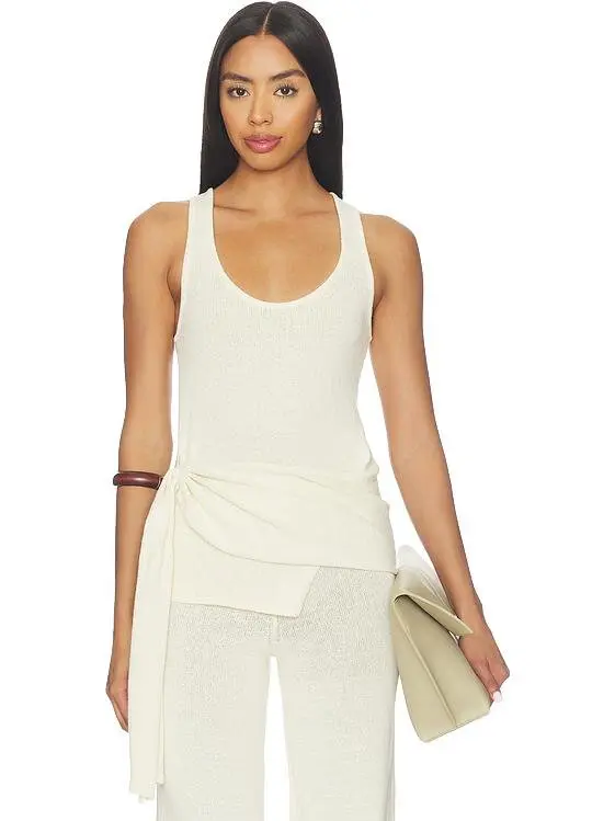 L'academie Drape Knit Tank - Cream