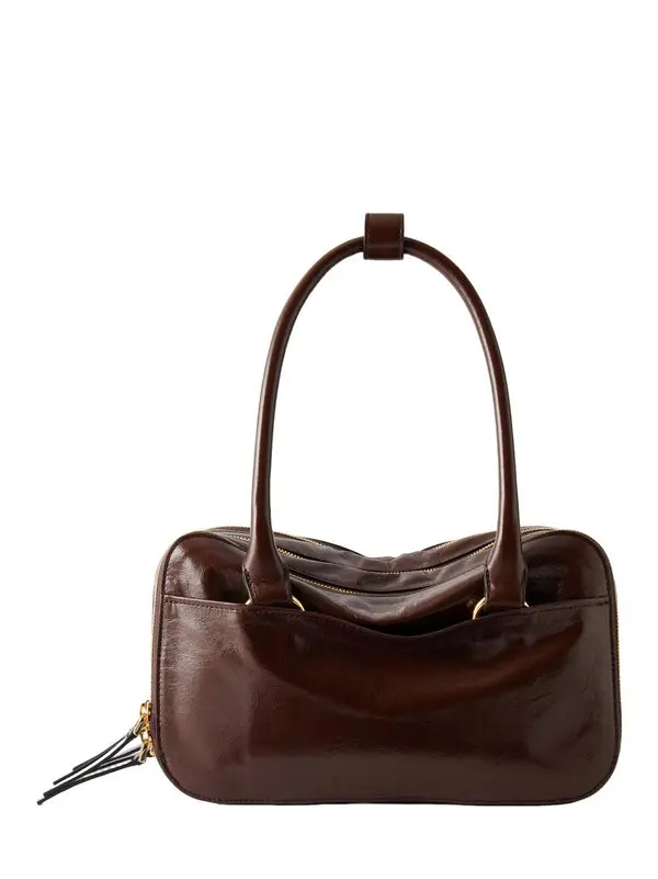 Marni Bauletto Small Leather Tote - Brown