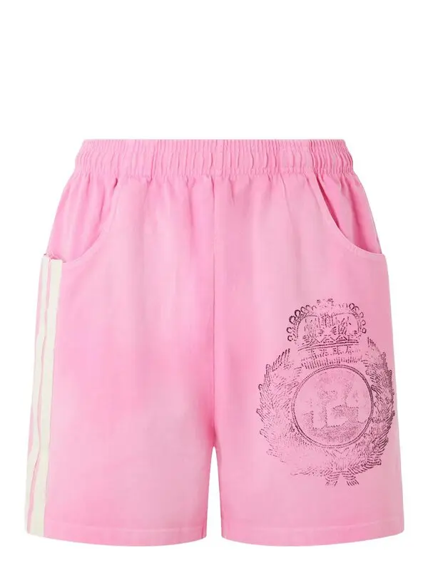 424 Striped Cotton-jersey Drawstring Shorts - Pink