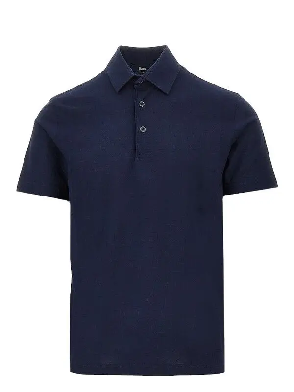 Herno Crepe Voile Jersey Polo Shirt - Blue