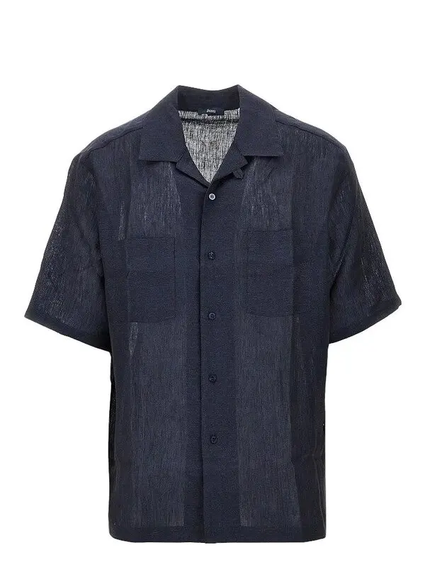 Herno Summer Linen Short-sleeved Shirt - Blue