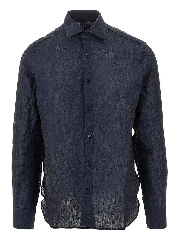 Herno Suer Linen Shirt An - Blue