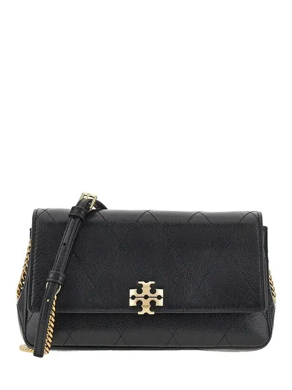 Tory Burch Quilted Leather Charlie Bag With Chain - Black