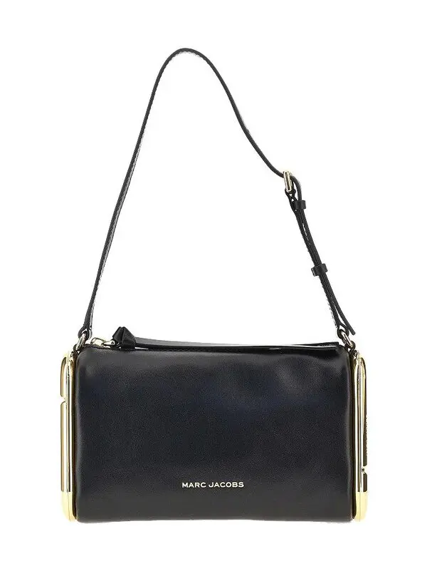 Marc Jacobs Small "scene" Leather Shoulder Bag With Gold-tone Hardware - Black