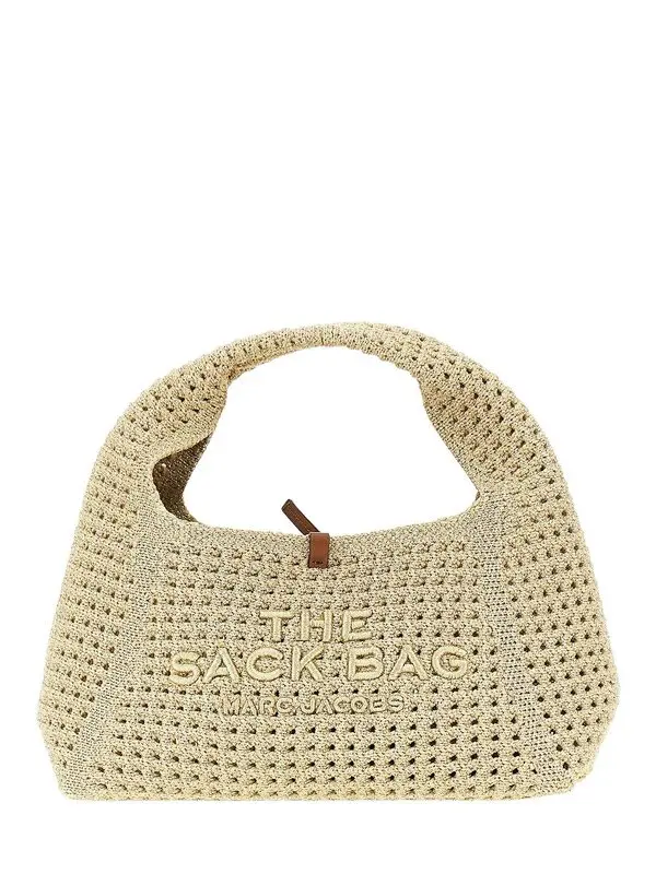 Marc Jacobs Crochet Mini "the Sack Bag" With Embroidery - Gold