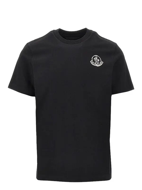 Moncler Chet Logo Print T-hirt - Black