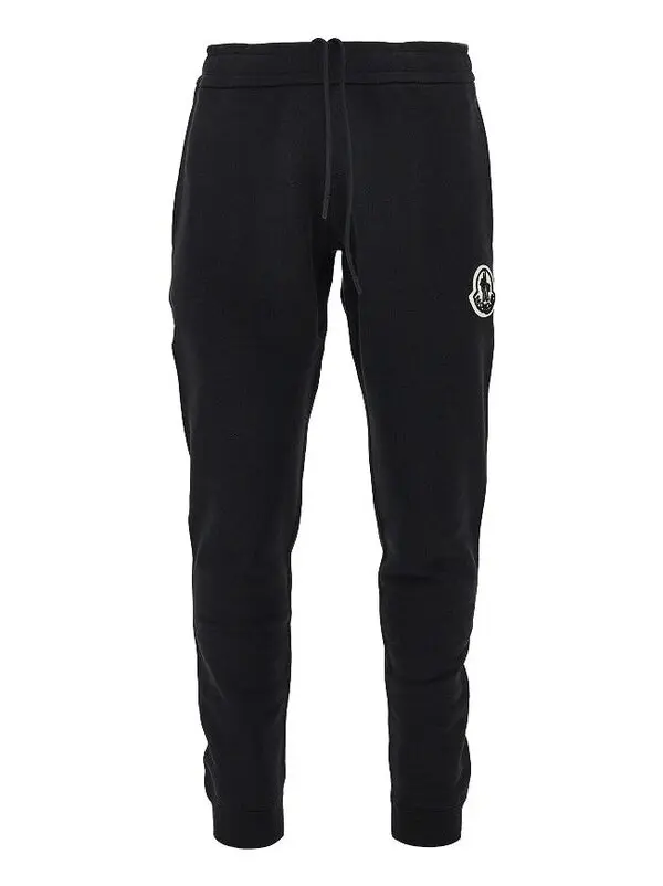 Moncler Weatpant With Felt Logo Patch - Black