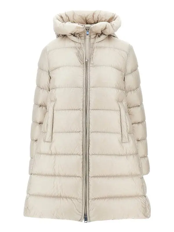 Moncler Suyenne Mid-length Down Jacket With Hood - Grey