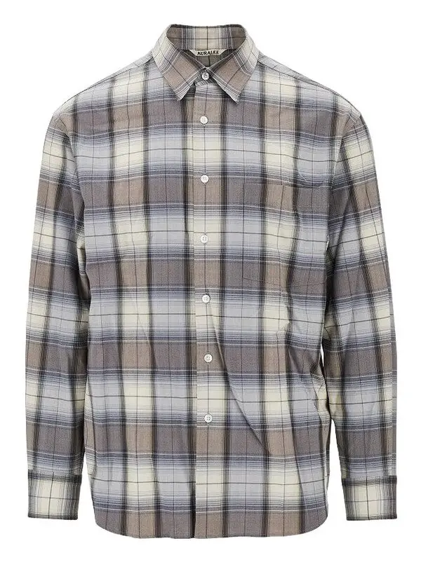 Auralee Check Light Wool Shirt - Multicolor