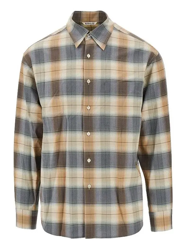 Auralee Check Light Wool Shirt - Multicolor