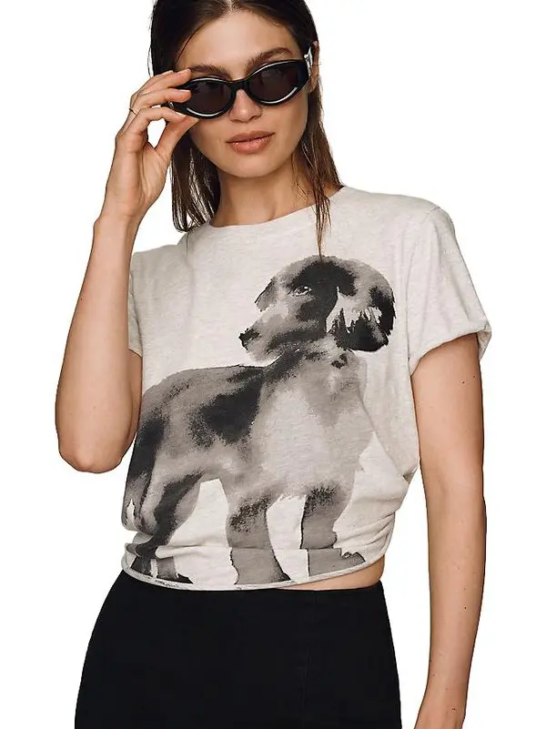 Maeve Caitlin Cotton Boxy Tee With Joanna Layla Graphic - Doodle