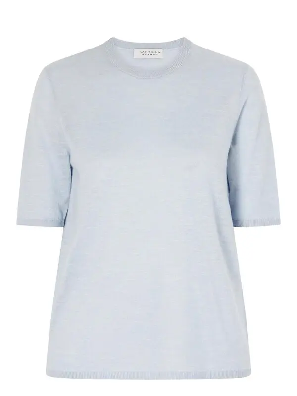 Gabriela Hearst Chryse Cashmere, Silk, And Hemp-blend Sweater - Blue