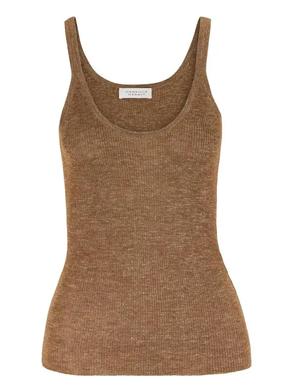 Gabriela Hearst Cinxia Ribbed Cashmere, Silk, And Hemp-blend Tank - Brown