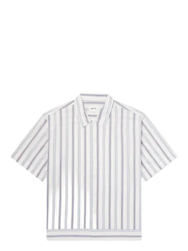 Nn07 Striped Cotton-poplin Shirt - Blue