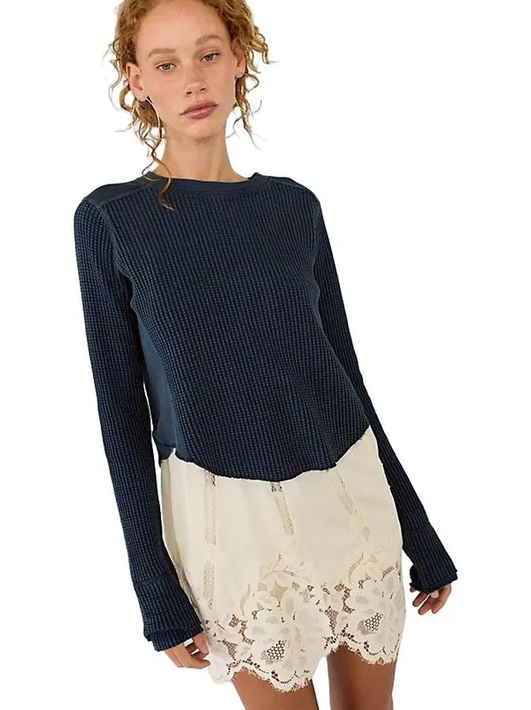 Free People Baby Blake Thermal Top - Outer Space