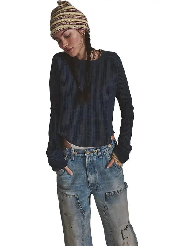 Free People Baby Blake Thermal Top - Outer Space