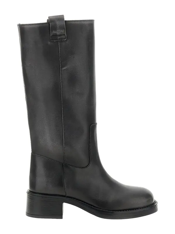 ALOHAS Sajan Vintage-effect Leather Knee-high Boots - Nero