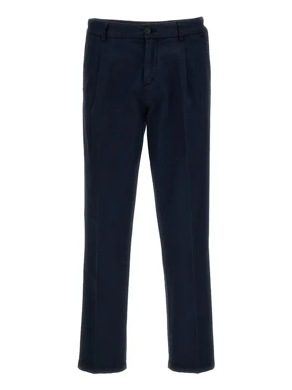 FAY Regular-fit Trousers In Slub Cotton - Blu