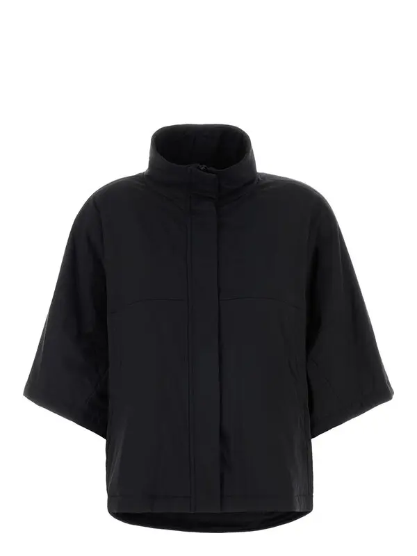 Herno Short-sleeved Nylon Jacket With Embroidered Logo - Black