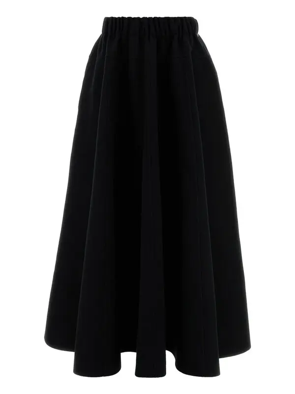 Extreme Cashmere Flared Flannel Skirt - Black