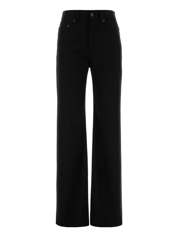 Balenciaga Stretch Wool Trousers - Black