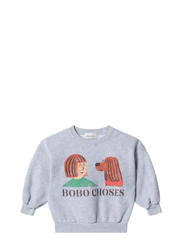 BOBO CHOSES Friends In A Pickle" Graphic Sweatshirt - Grey