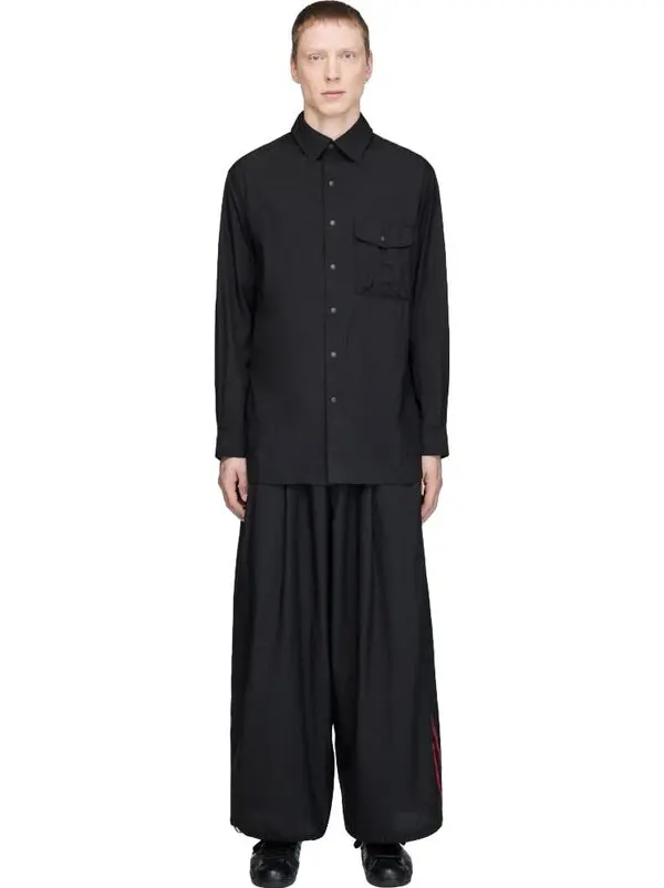 Adidas Y-3 Gradient 3-stripes Nylon Wide Pants - Black