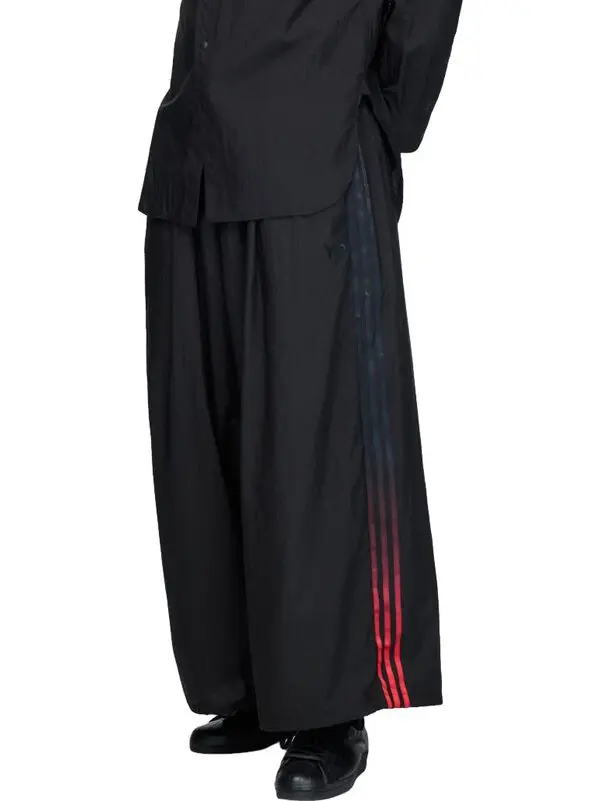 Adidas Y-3 Gradient 3-stripes Nylon Wide Pants - Black