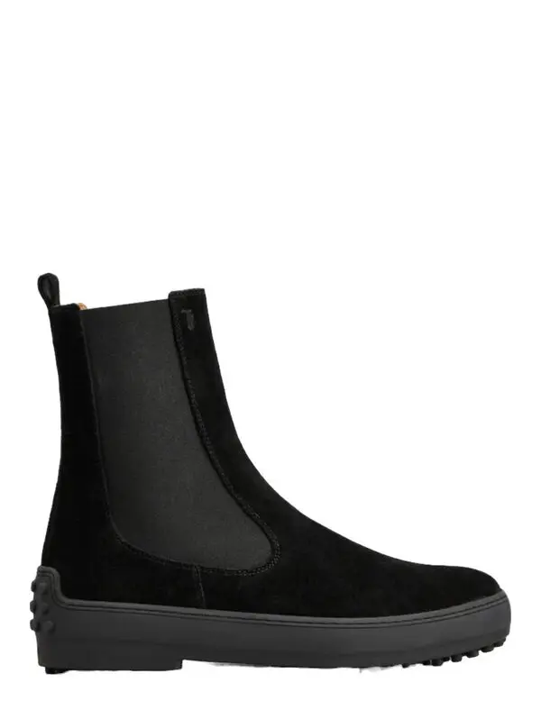 TOD'S Elastic Panel Ankle Boots - Black