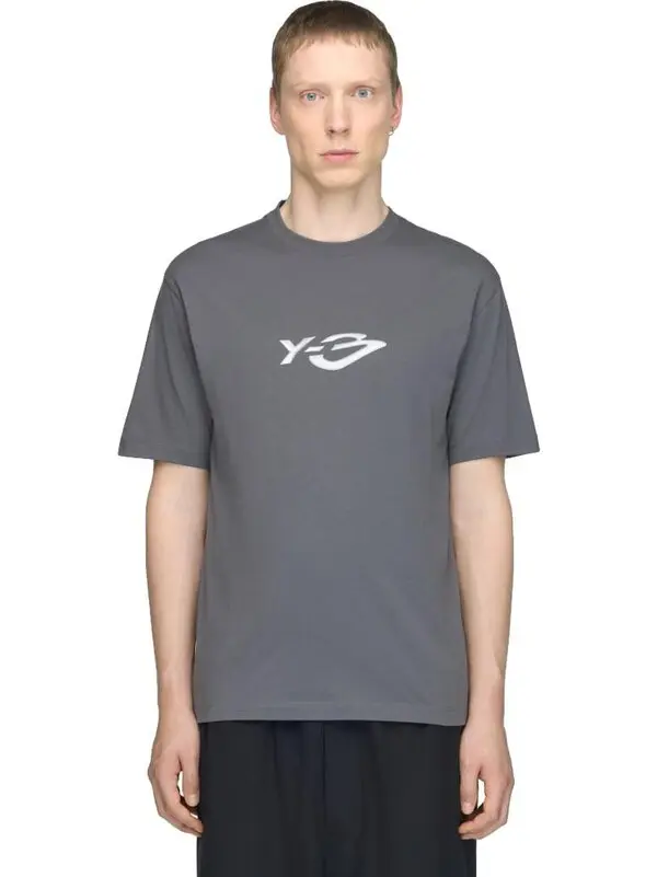 Adidas Y-3 Liquid Logo Short Sleeve Tee - Grey Five