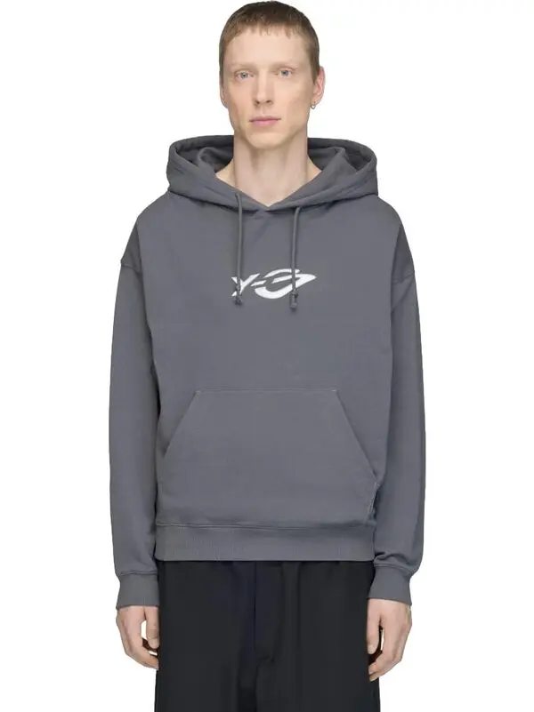 Adidas Y-3 French Terry Liquid Logo Hoodie - Grey Five