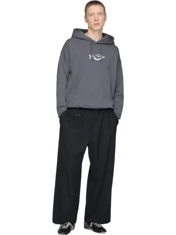 Adidas Y-3 French Terry Liquid Logo Hoodie - Grey Five