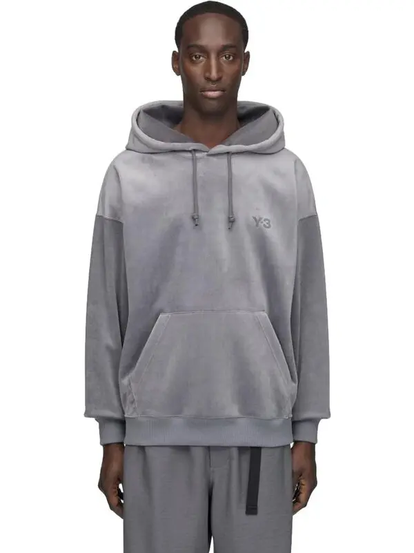 Adidas Y-3 Velvet Corduroy Hoodie - Grey Five